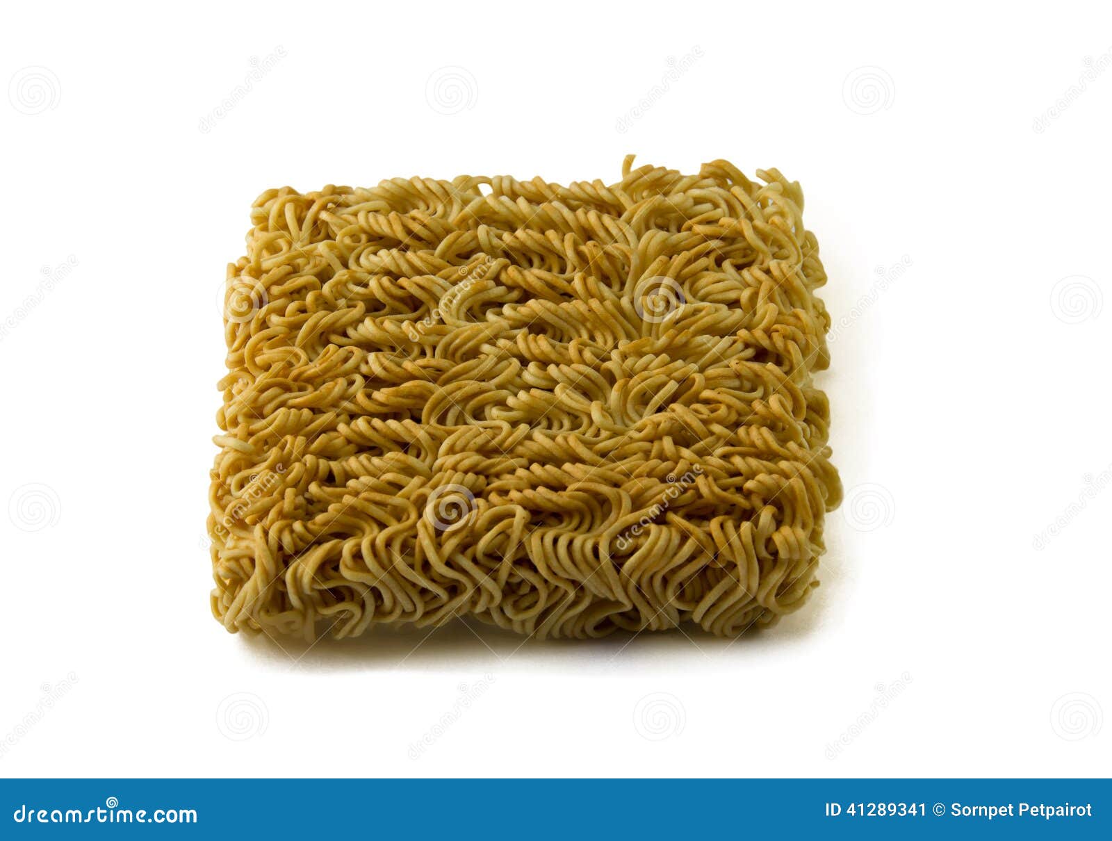 Asian Ramen Block of Instant Isolated on White Background. Stock Image ...