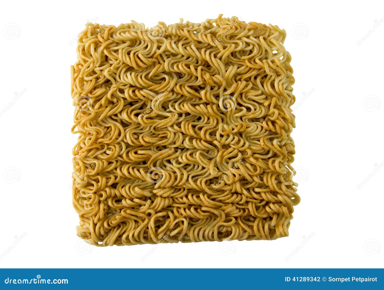 Asian Ramen Block of Instant Isolated on White Background. Stock Photo ...