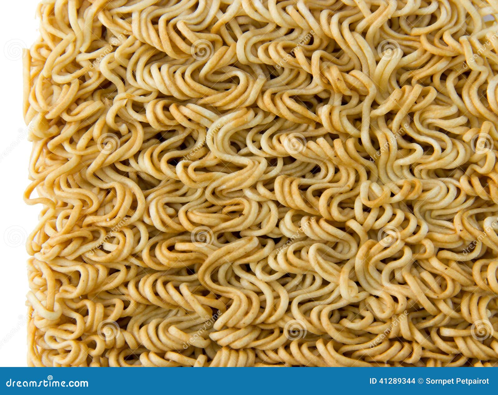 Asian Ramen Block Of Instant Isolated On White Background. Stock Photo ...