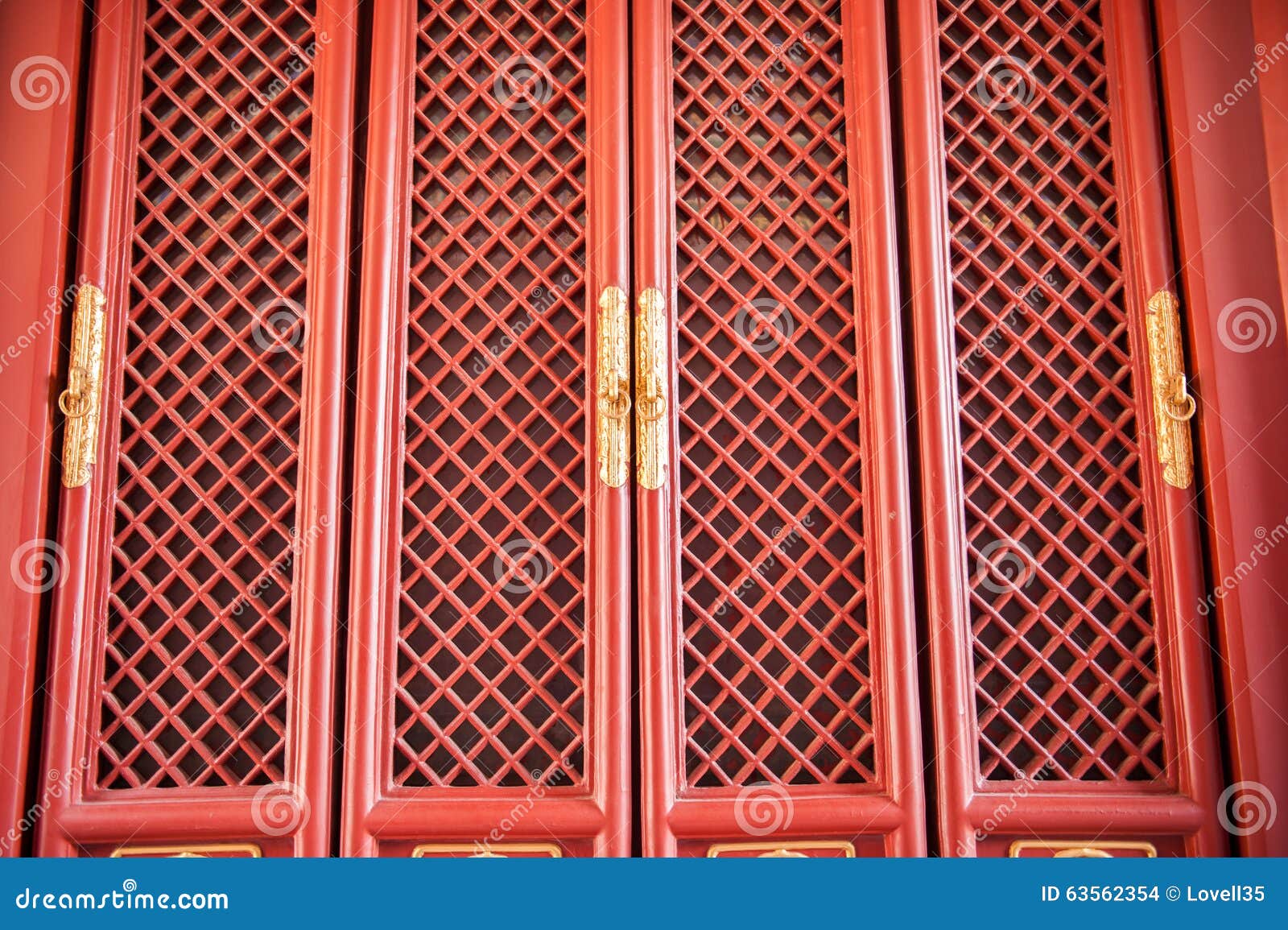 Asian Red shutter doors stock photo. Image of shutter - 63562354