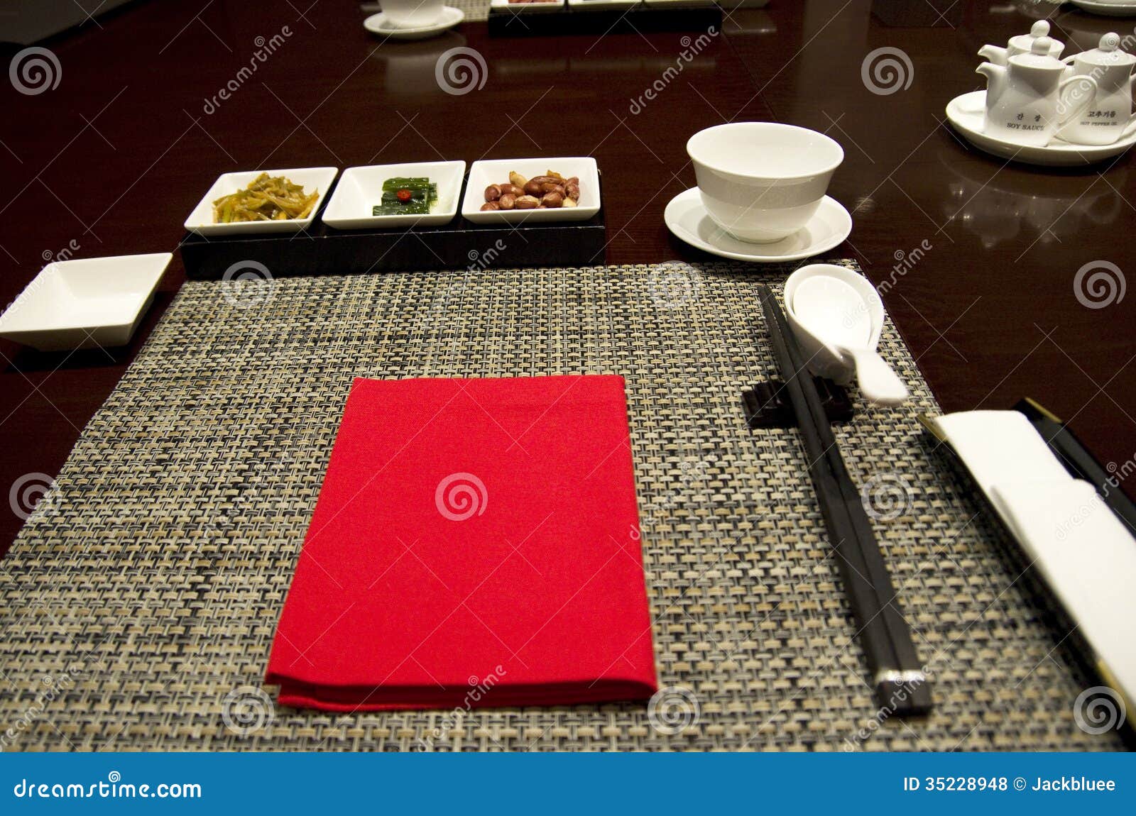 Asian Restaurant Table Setting Stock Photo - Image of starter ...
