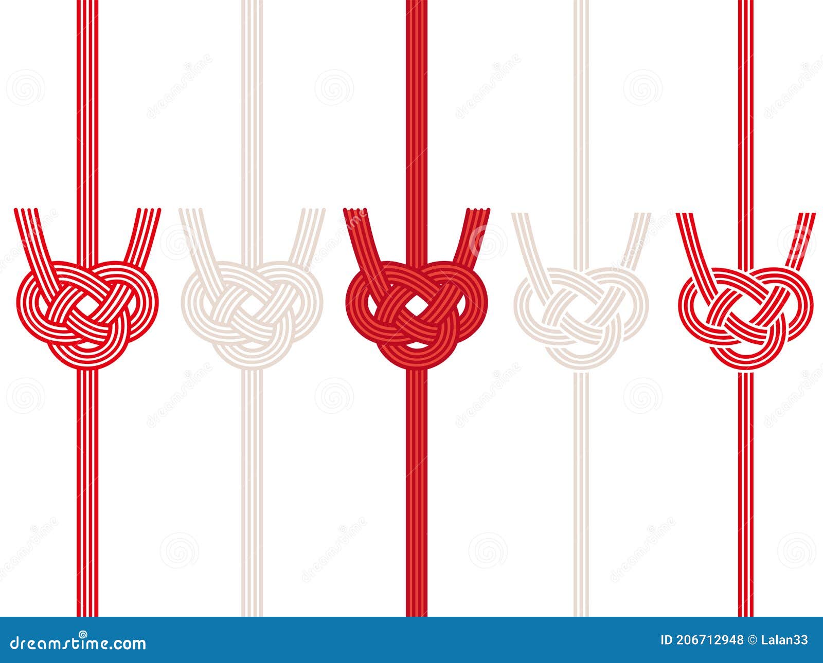 Asian Ribbon Decoration. Mizuhiki Set Stock Vector - Illustration of ...