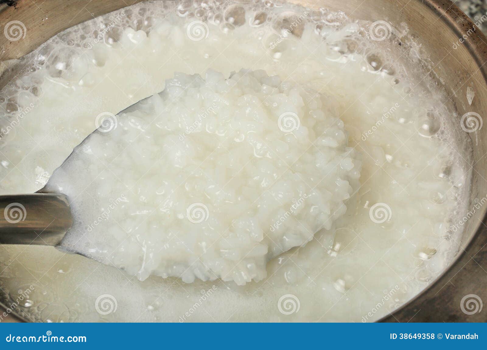 Asian Rice Porridge or Boiled Rice in Pot Stock Photo - Image of congee ...