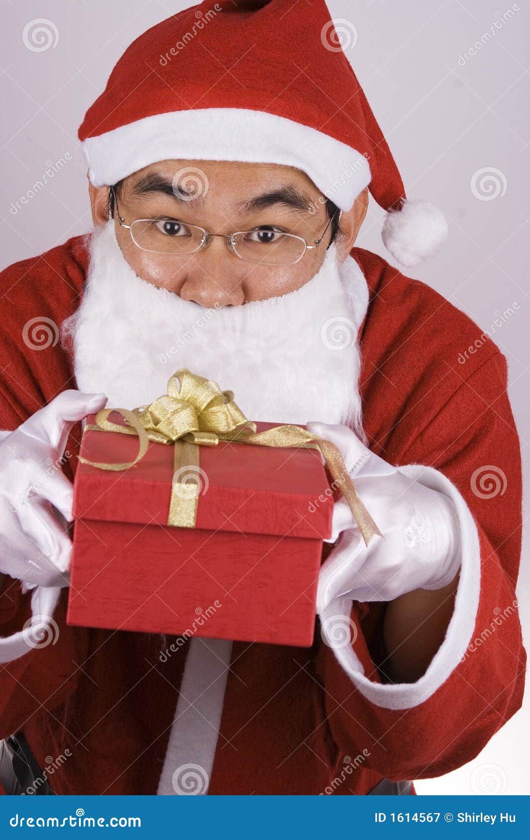 Asian Santa Claus with Present Stock Image - Image of giving, facial ...