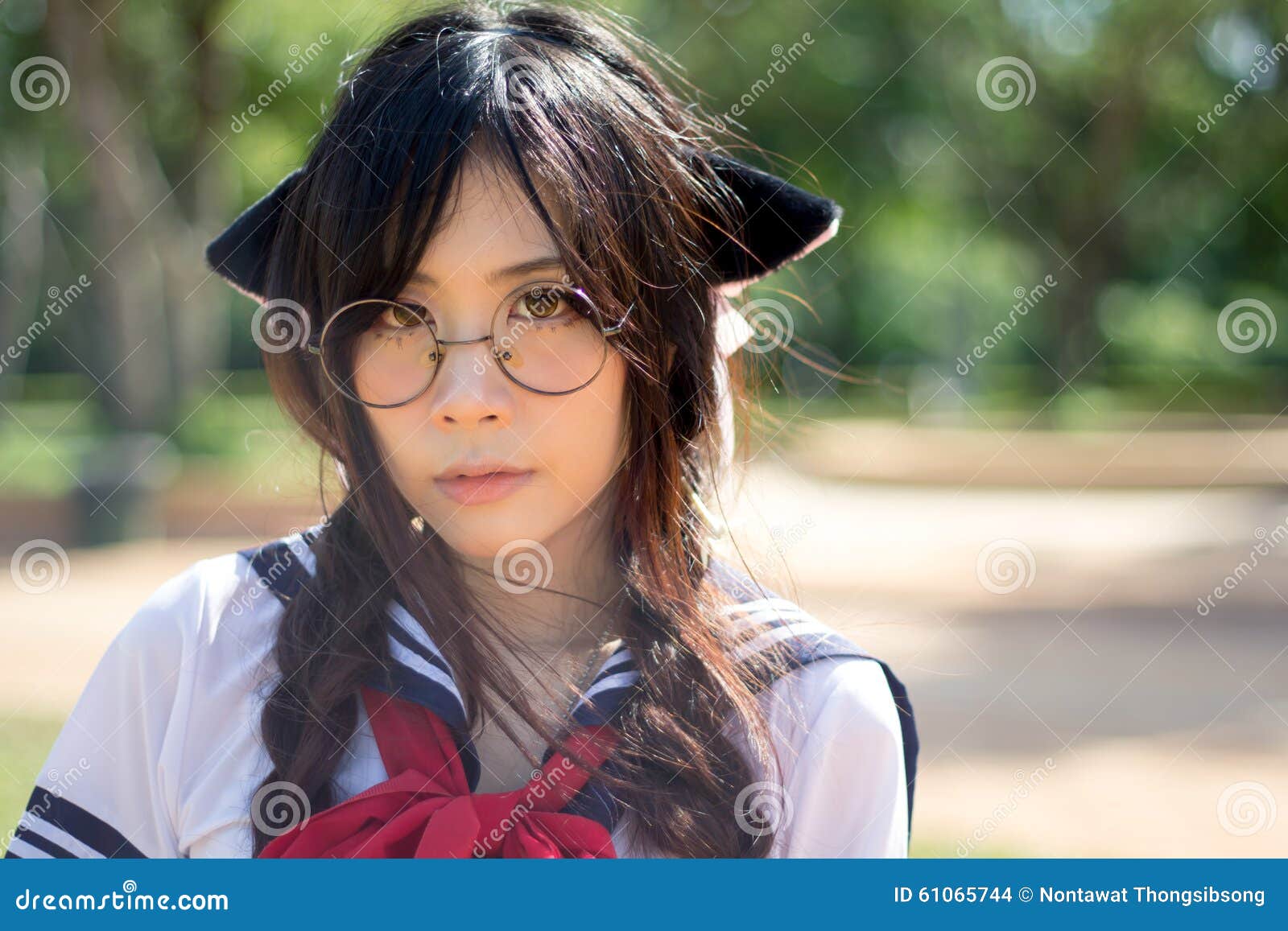Asian School Girl with Charming Eyes Stock Photo - Image of isolated ...