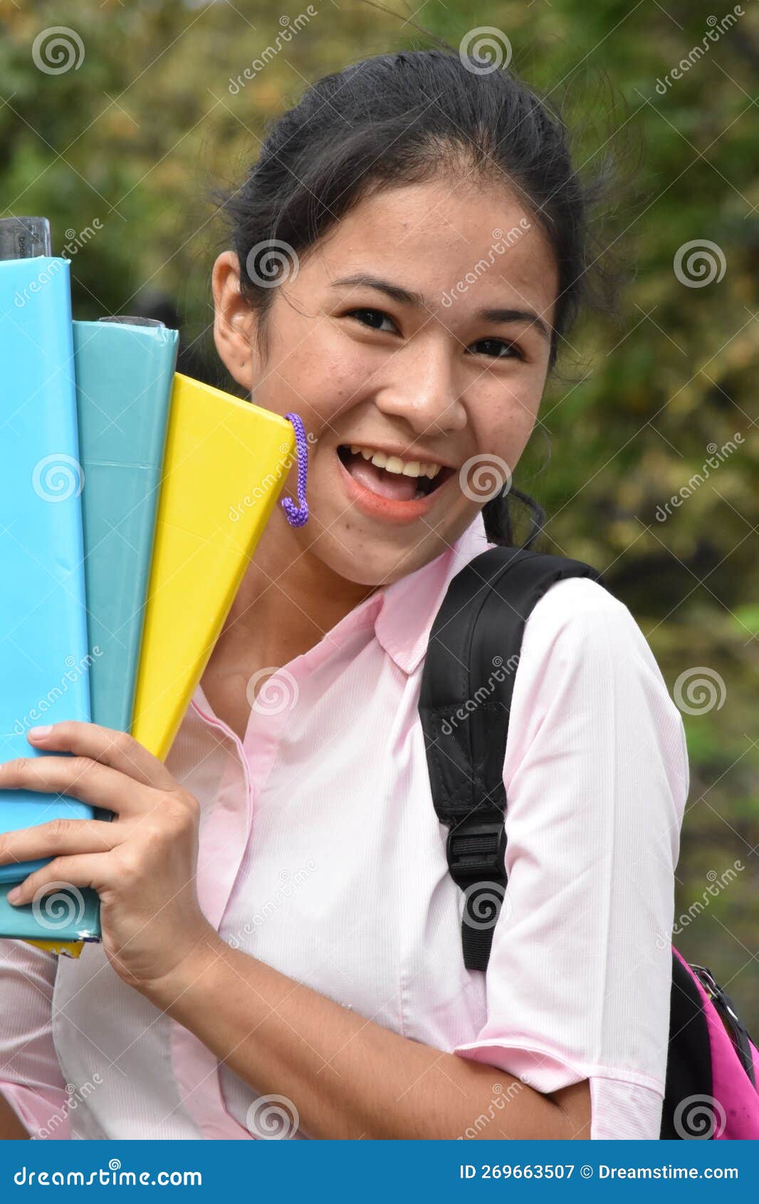 An Asian School Girl Smiling Stock Image - Image of academy, seminary ...