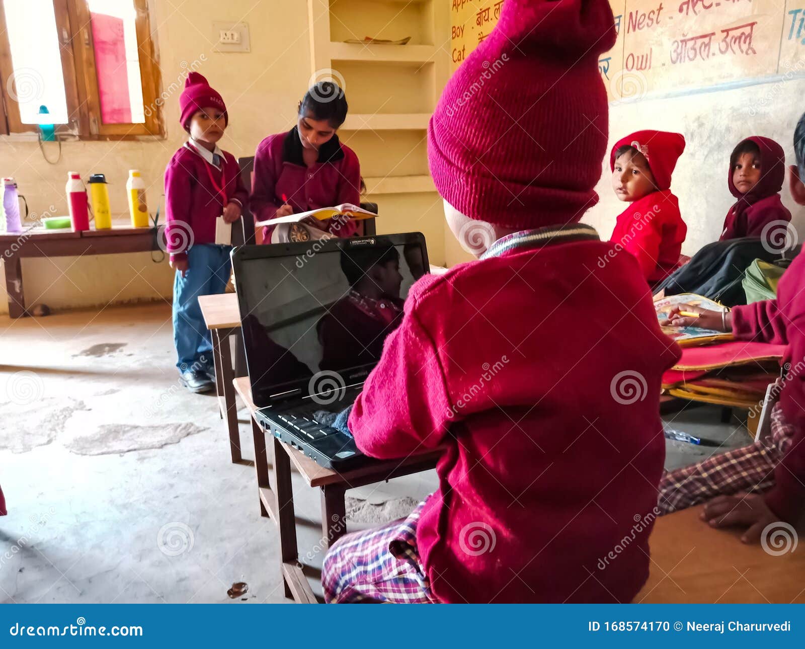 Asian School Kids Learning about Computer System at Private School ...