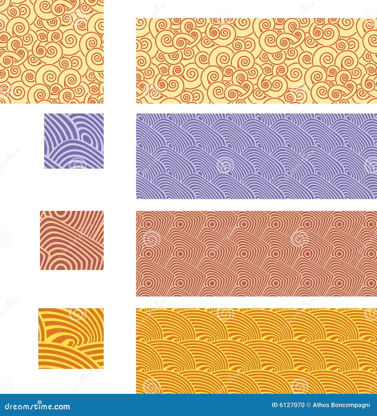Asian Seamless Patterns - Set 02 Stock Vector - Illustration of ...