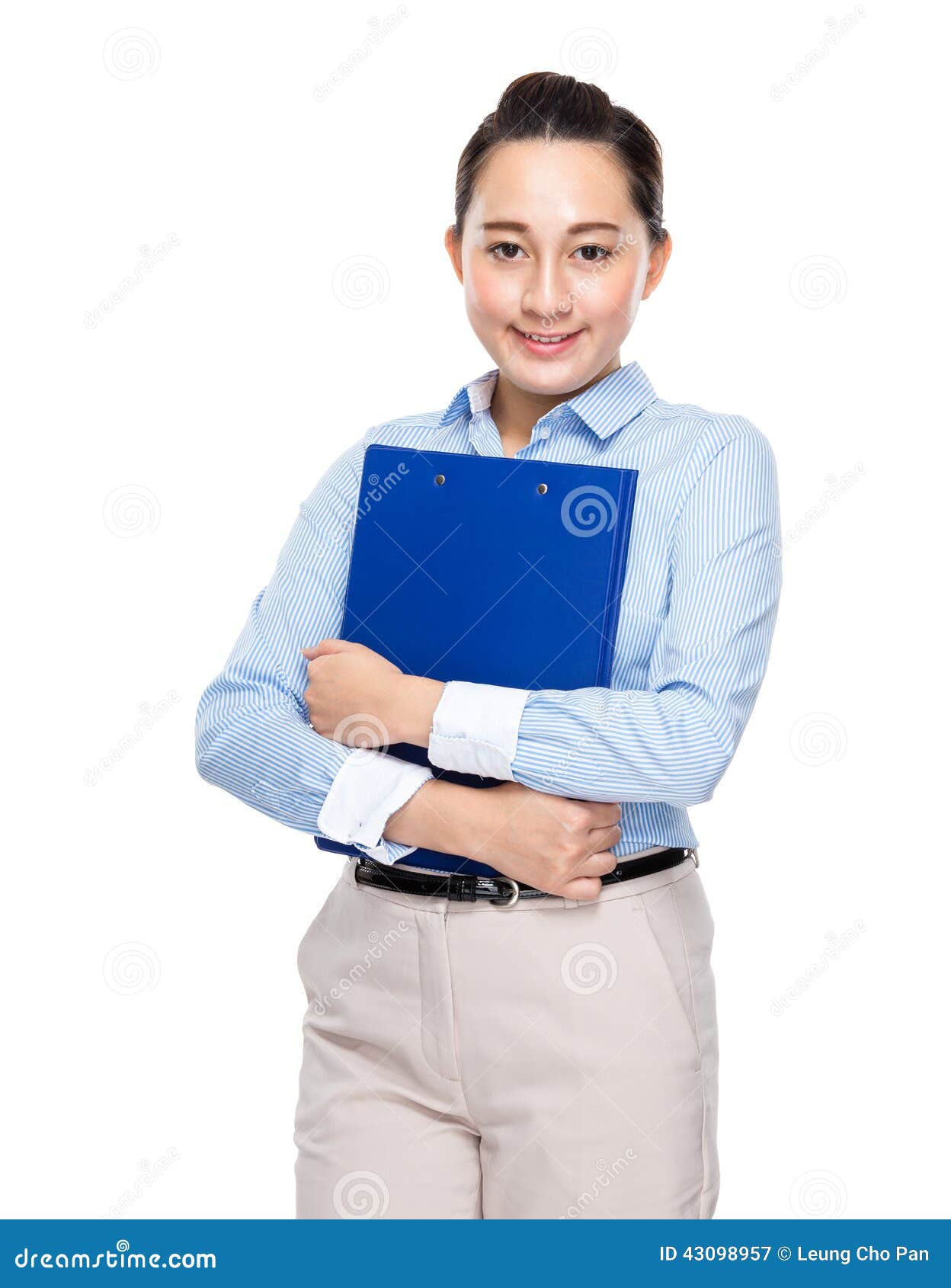 Asian Secretary with File Pad Stock Image - Image of navy, asia: 43098957