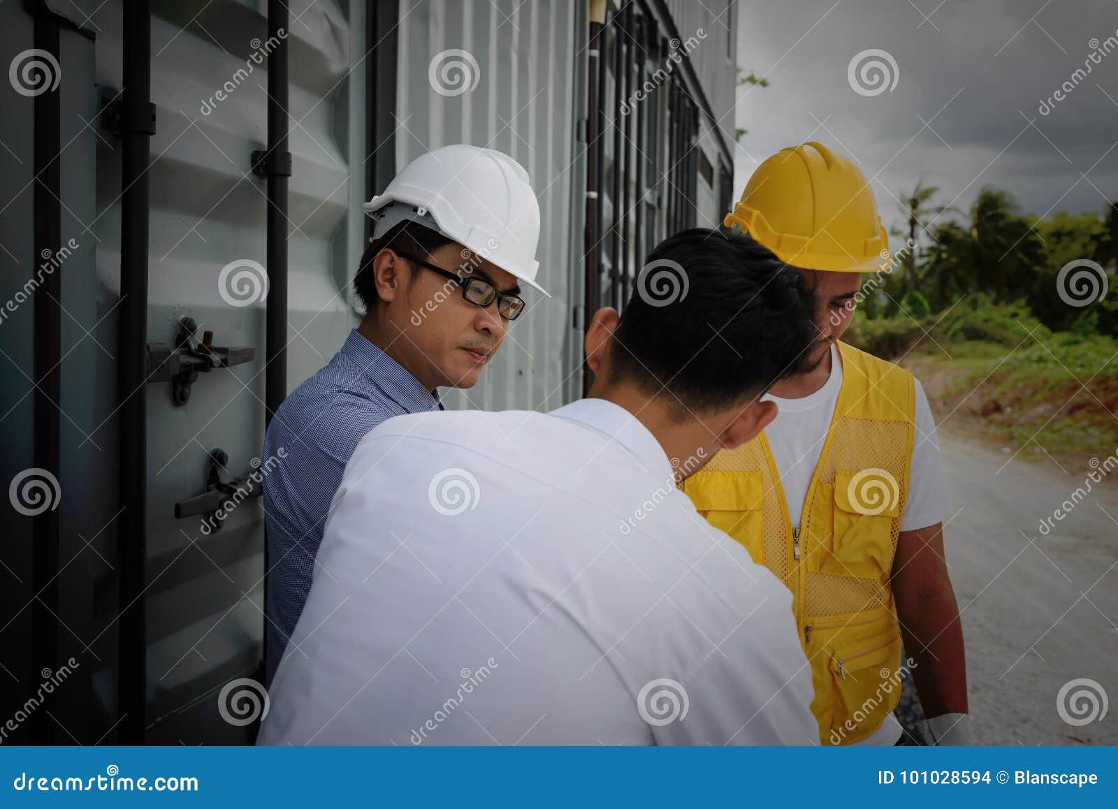 Senior Engineer Listen Construction Project Plan Stock Photo - Image of ...