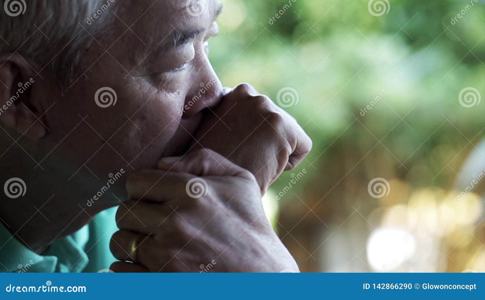 Asian Senior Man Worry Lost Expression Stock Photo - Image of senior ...