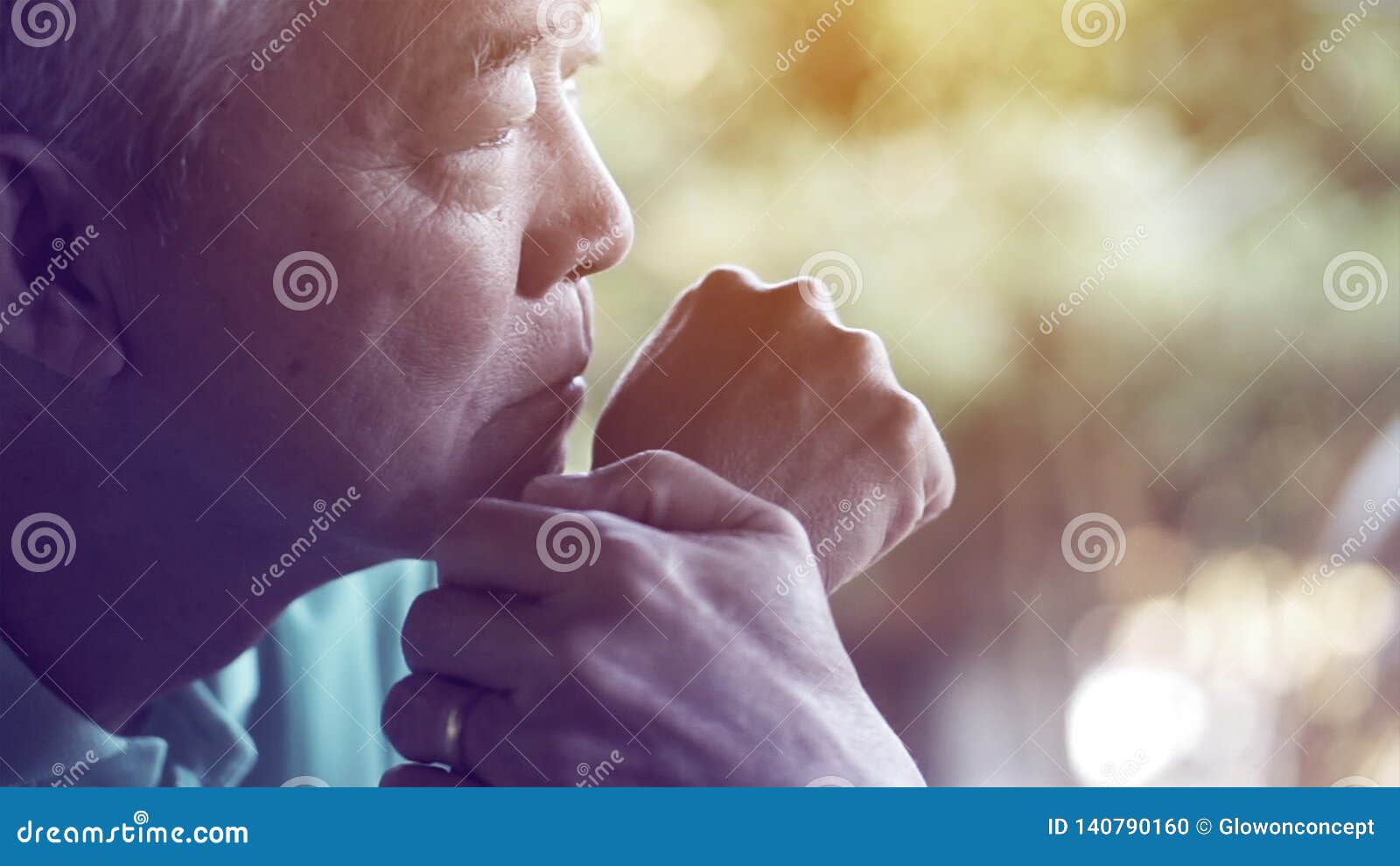 Asian Senior Man Worry Lost Expression Close Up Stock Photo - Image of ...
