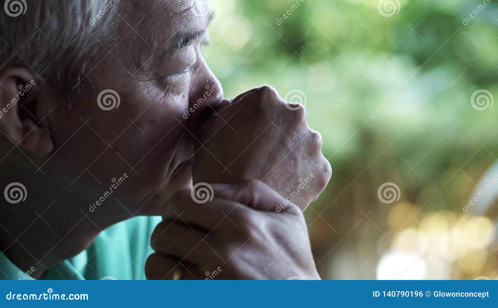 Asian Senior Man Worry Lost Expression Stock Photo - Image of aged ...