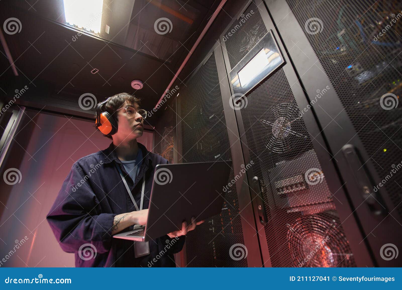 Asian Server Technician stock image. Image of asian - 211127041