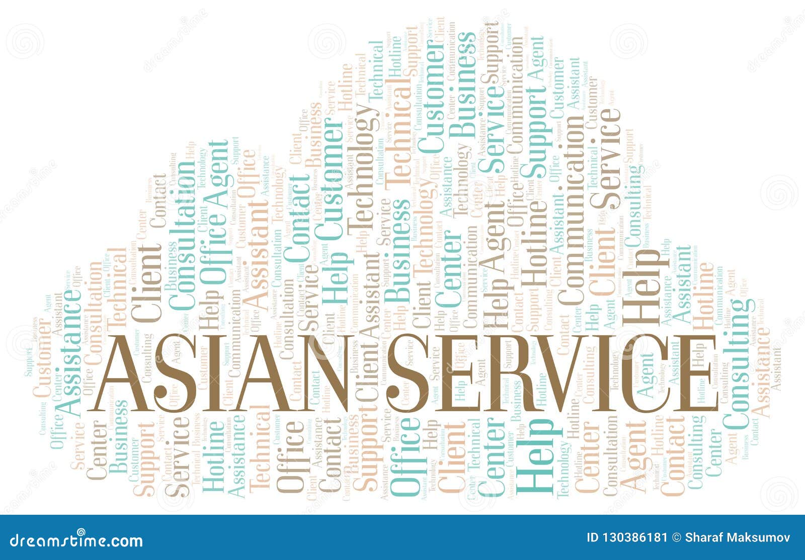 Asian Service word cloud. stock illustration. Illustration of collage ...