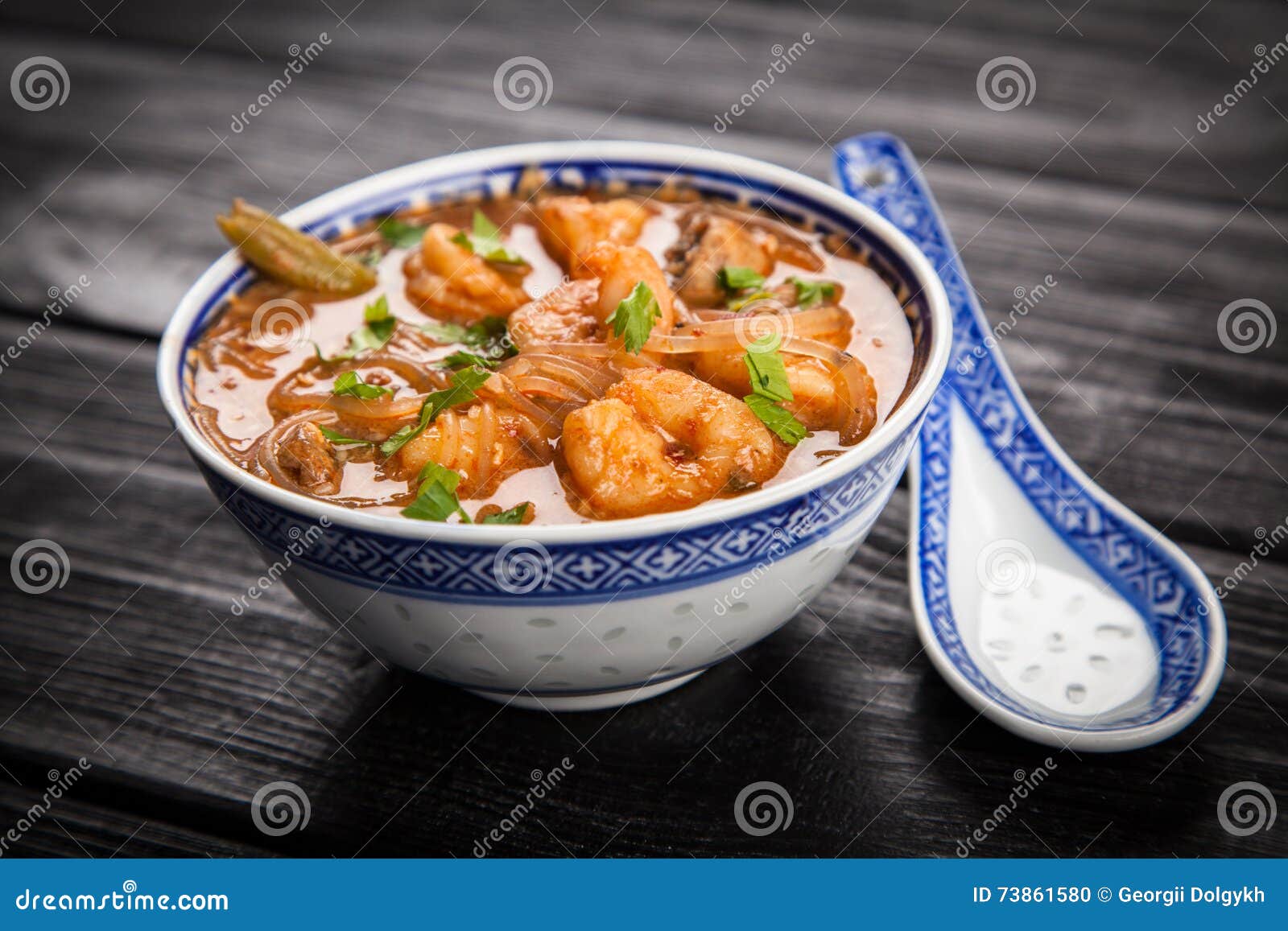 Asian shrimp soup stock photo. Image of delicious, shrimps - 73861580