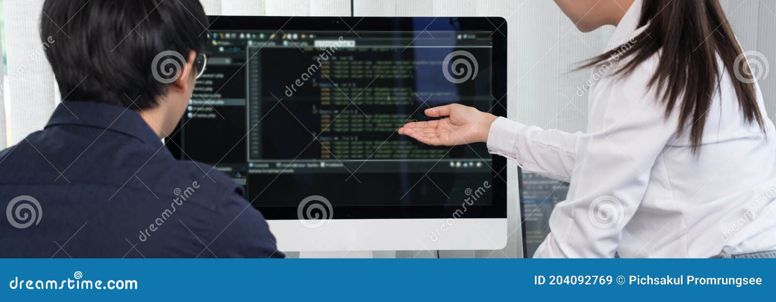 Asian Software Engineer Programmer Team Working Together on Project of ...