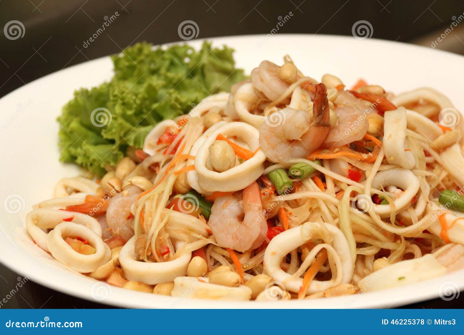 Asian spicy squid salad stock photo. Image of lemon, cooked - 46225378