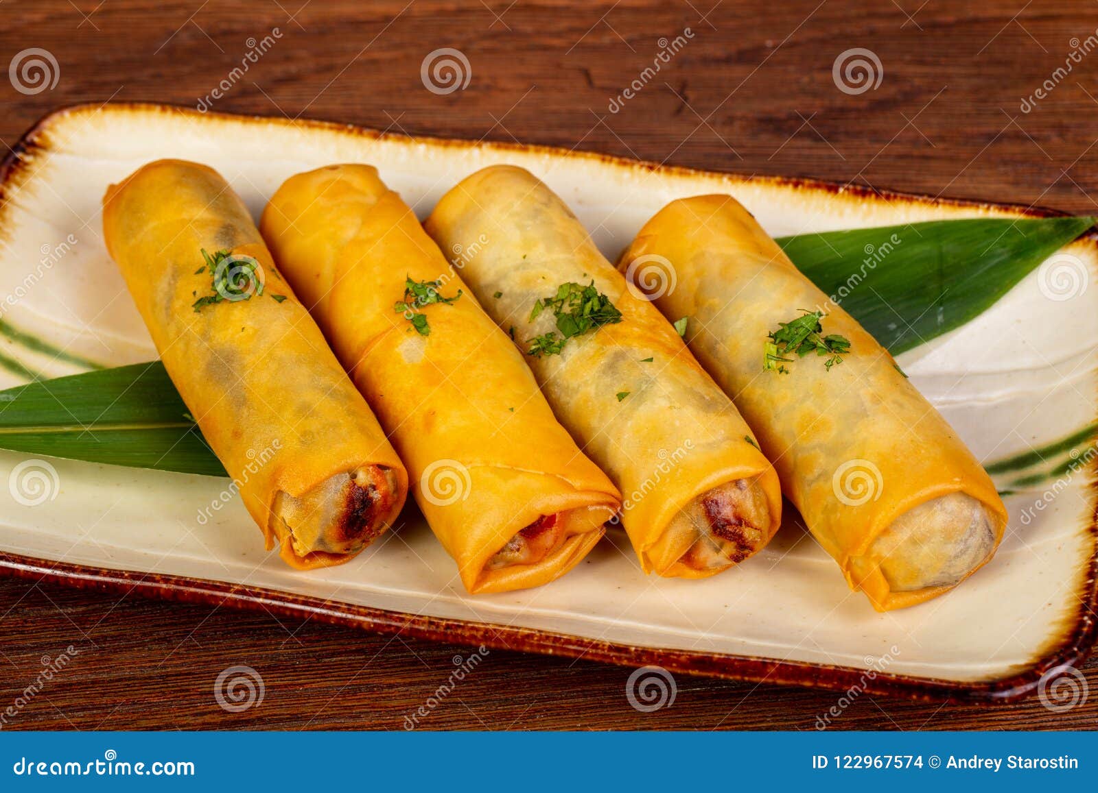 Asian spring roll stock photo. Image of cooking, appetizer - 122967574