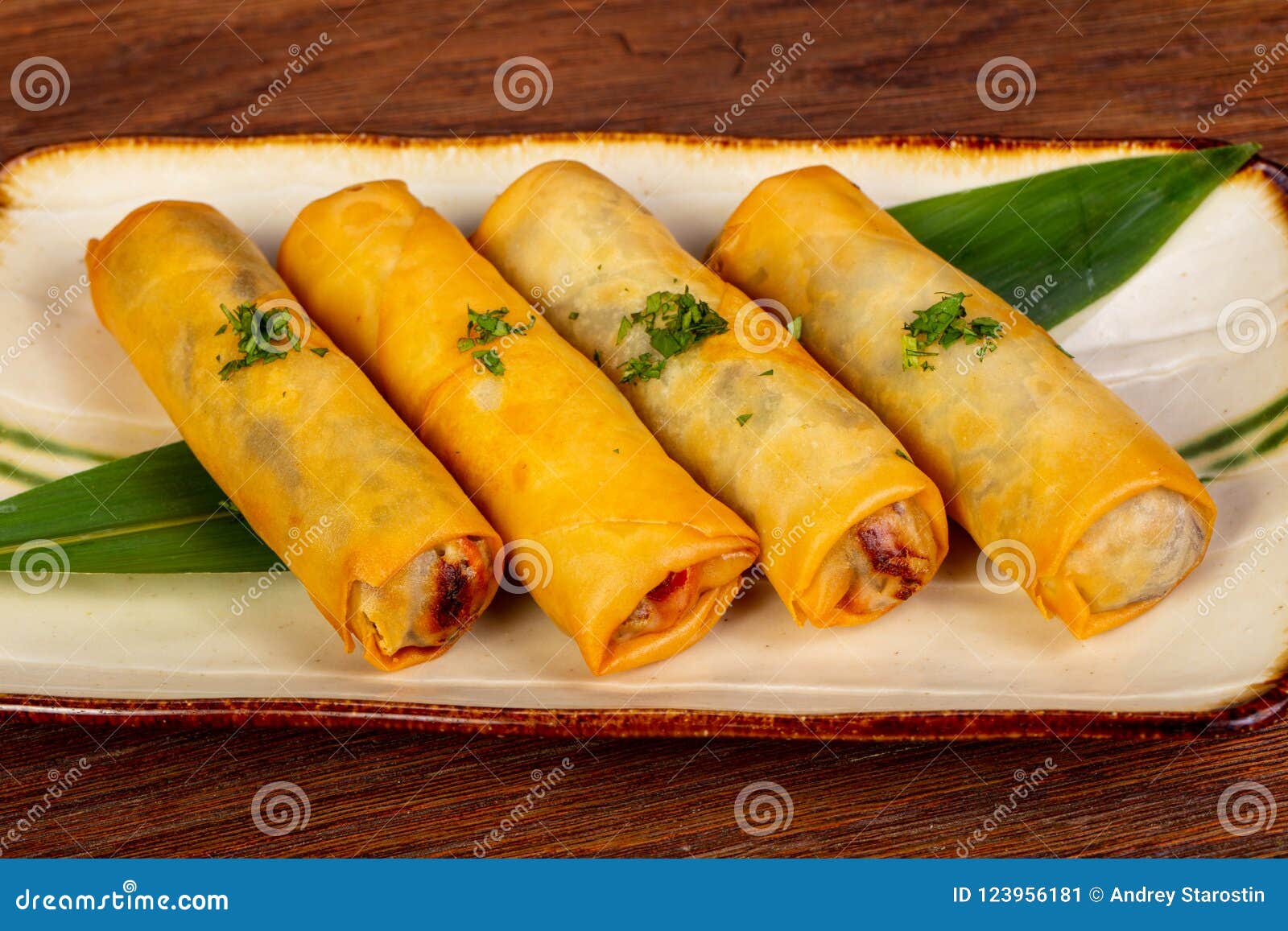 Asian spring roll stock image. Image of crispy, vietnamese - 123956181