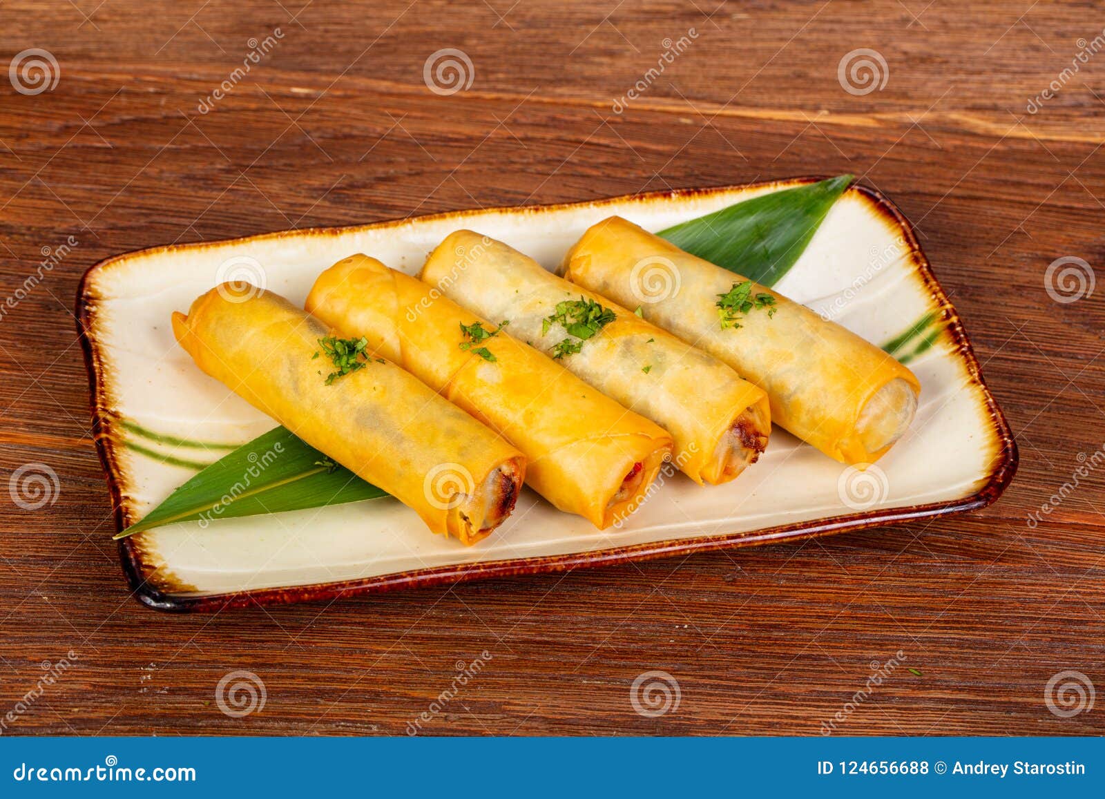 Asian spring roll stock photo. Image of chinese, buffet - 124656688