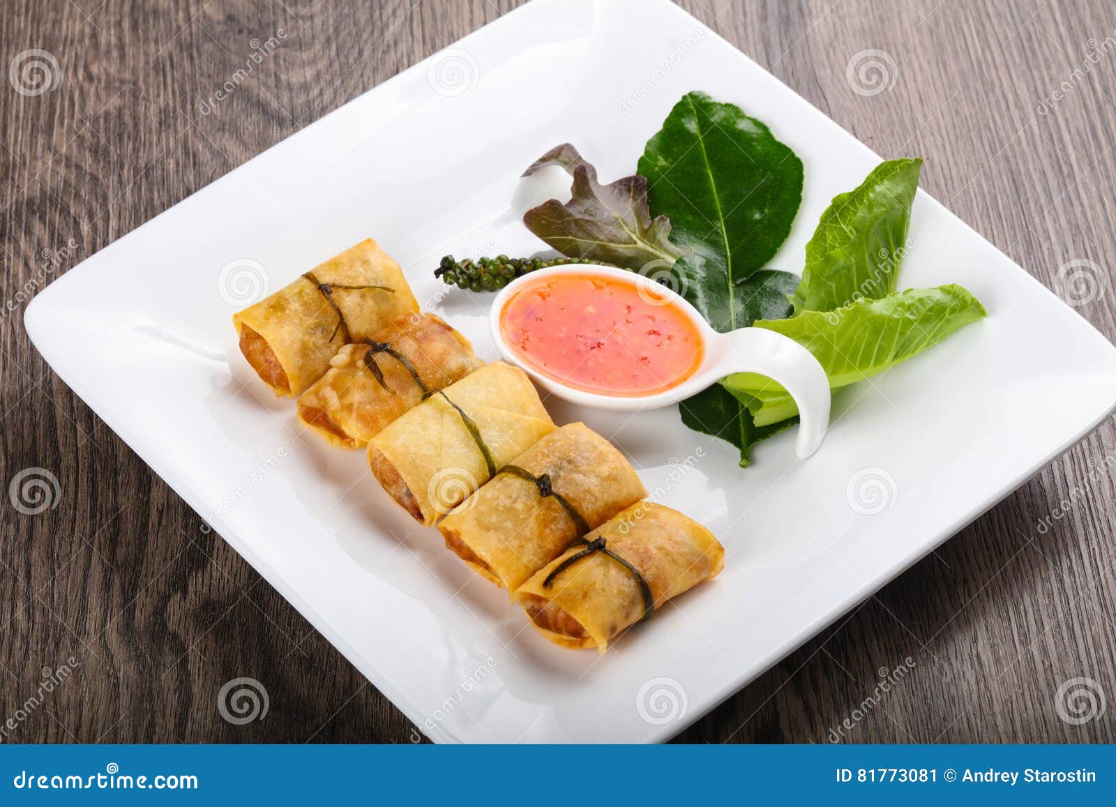 Asian spring roll stock image. Image of chili, dinner - 81773081