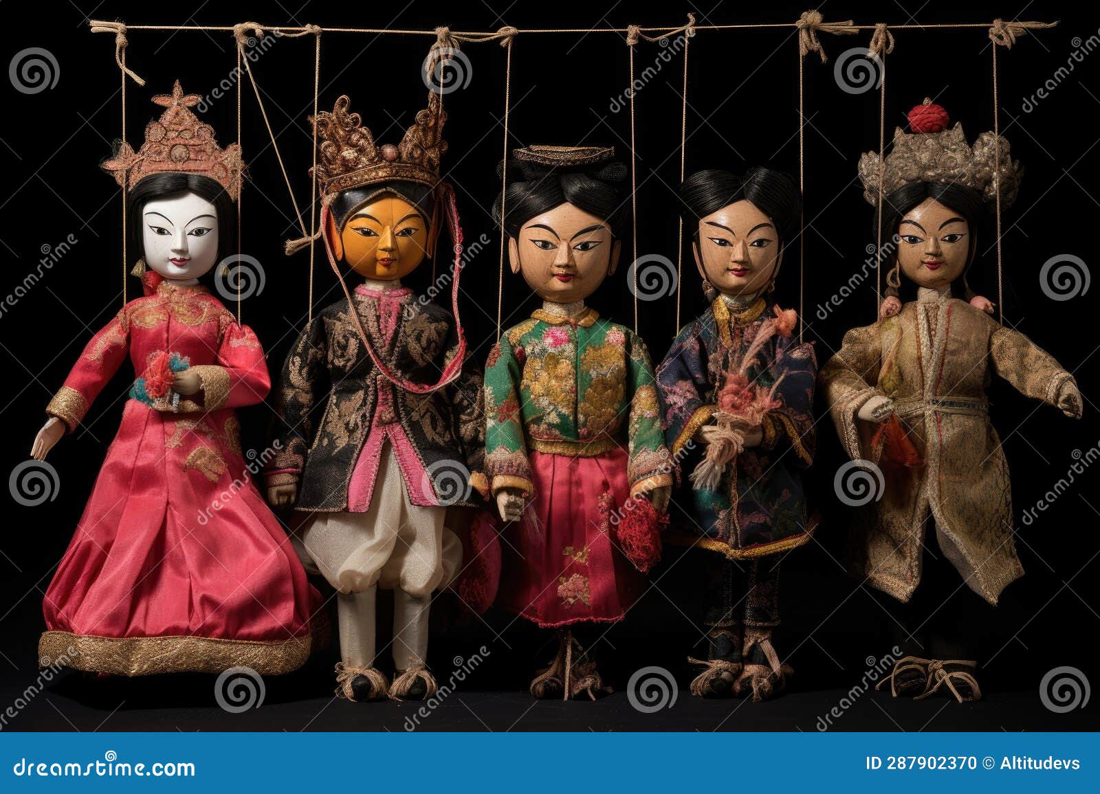 Asian String Puppets with Elaborate Garments Stock Photo - Image of ...