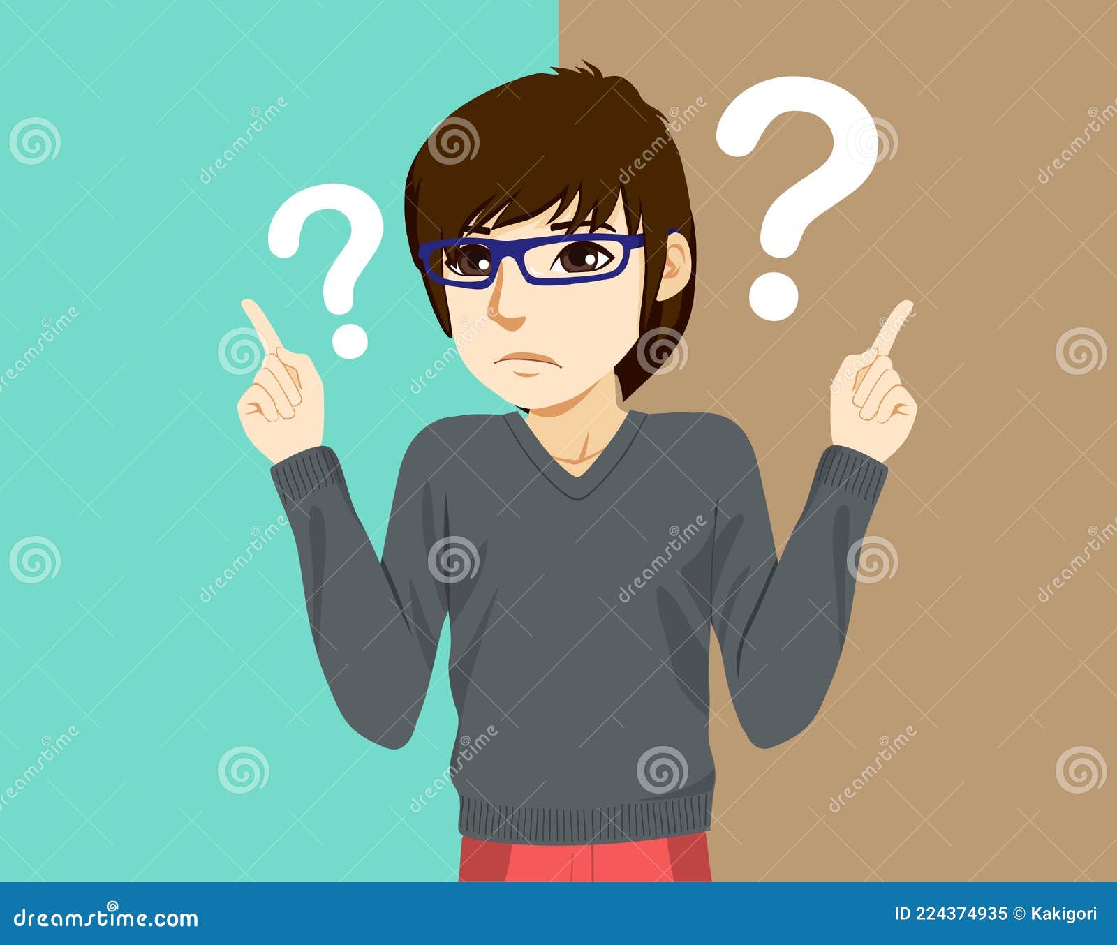 Asian Student Boy Picking Choice Stock Vector - Illustration of vector ...