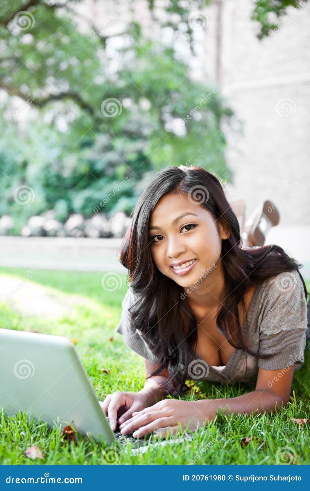 Asian student on campus stock photo. Image of higher - 20761980