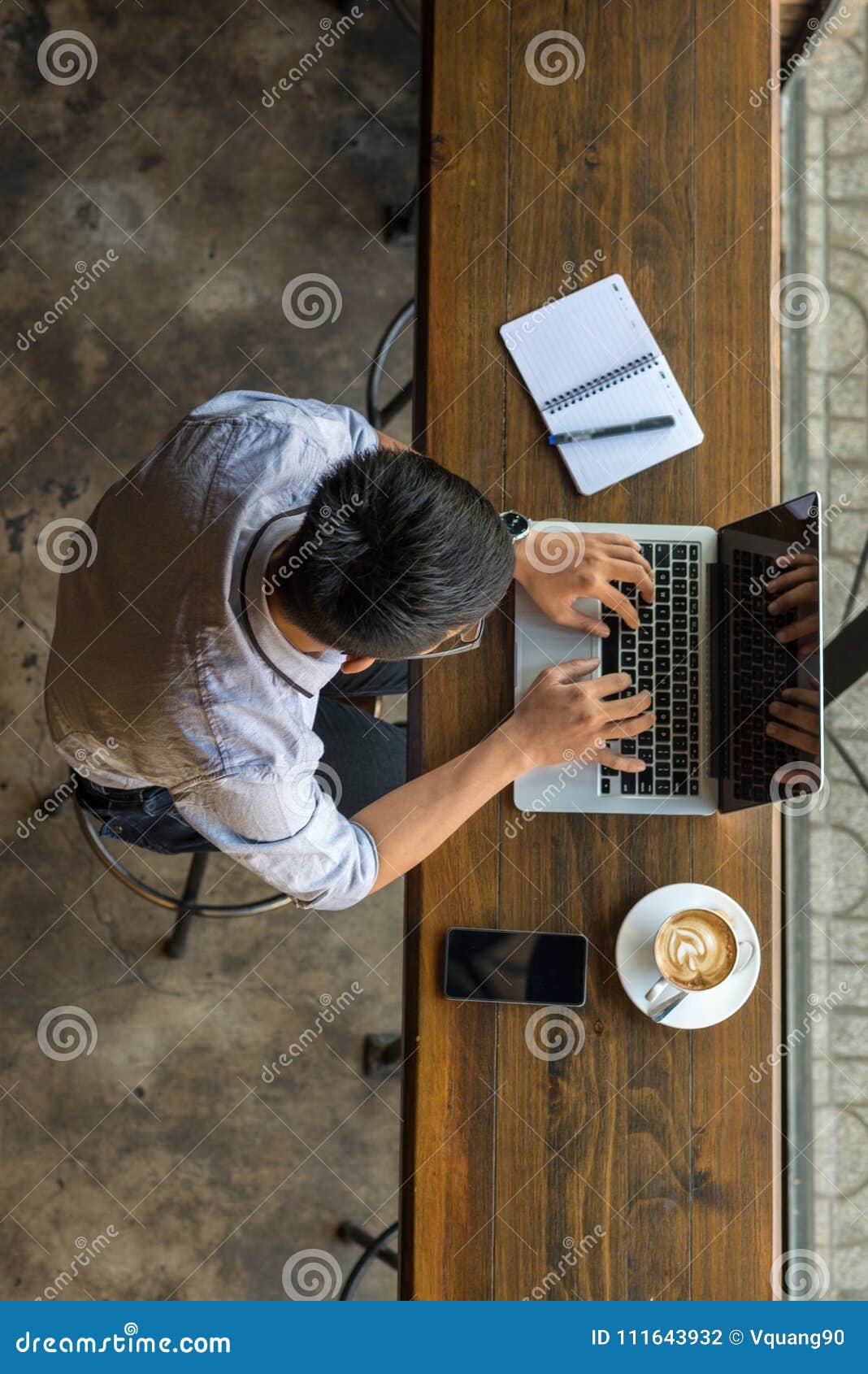 Top View of Asian Student Using Laptop Stock Photo - Image of computer ...
