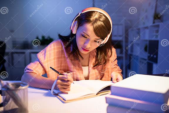 Asian student study hard stock photo. Image of desk - 150248016