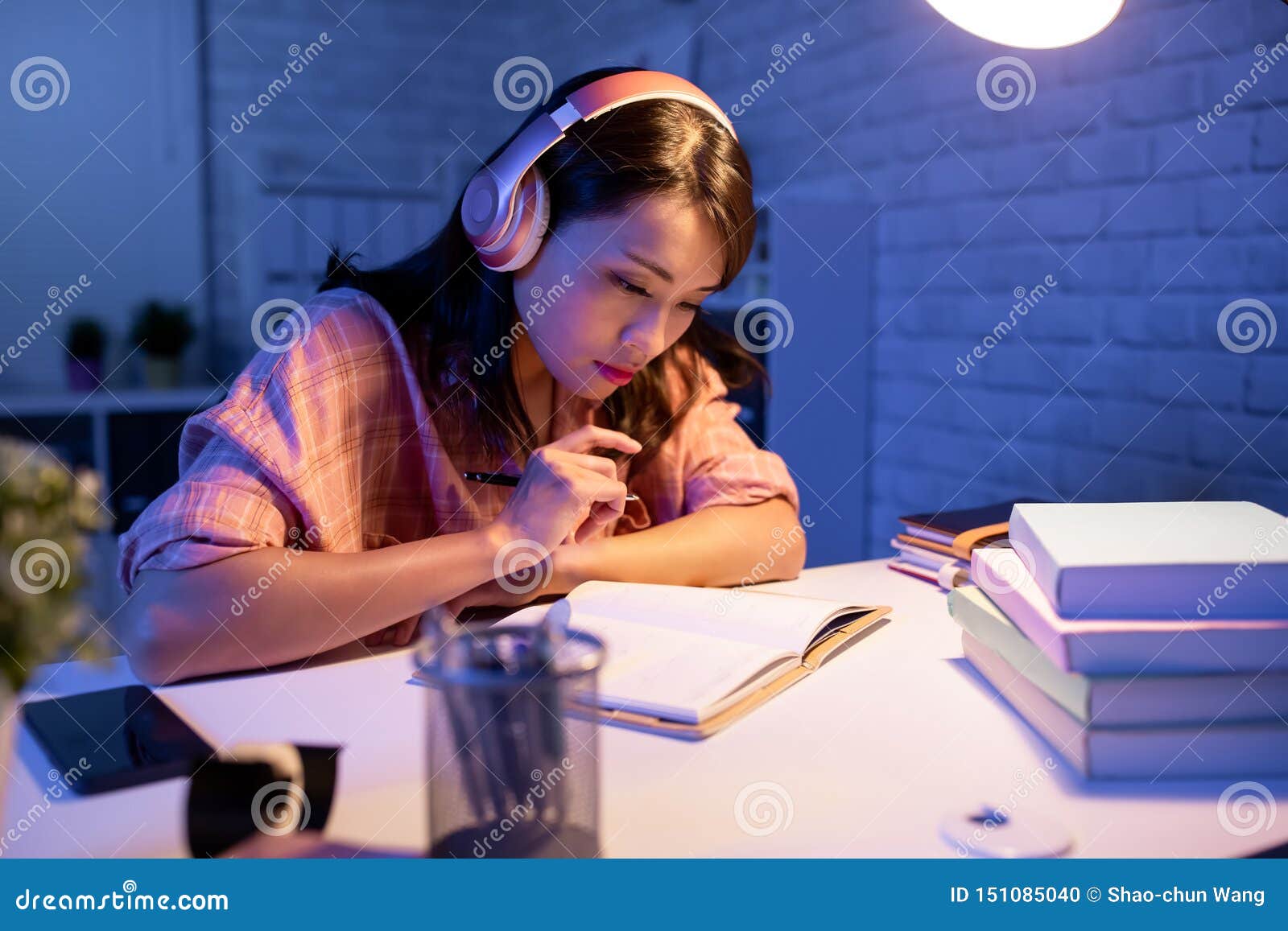 Asian student study hard stock photo. Image of exam - 151085040