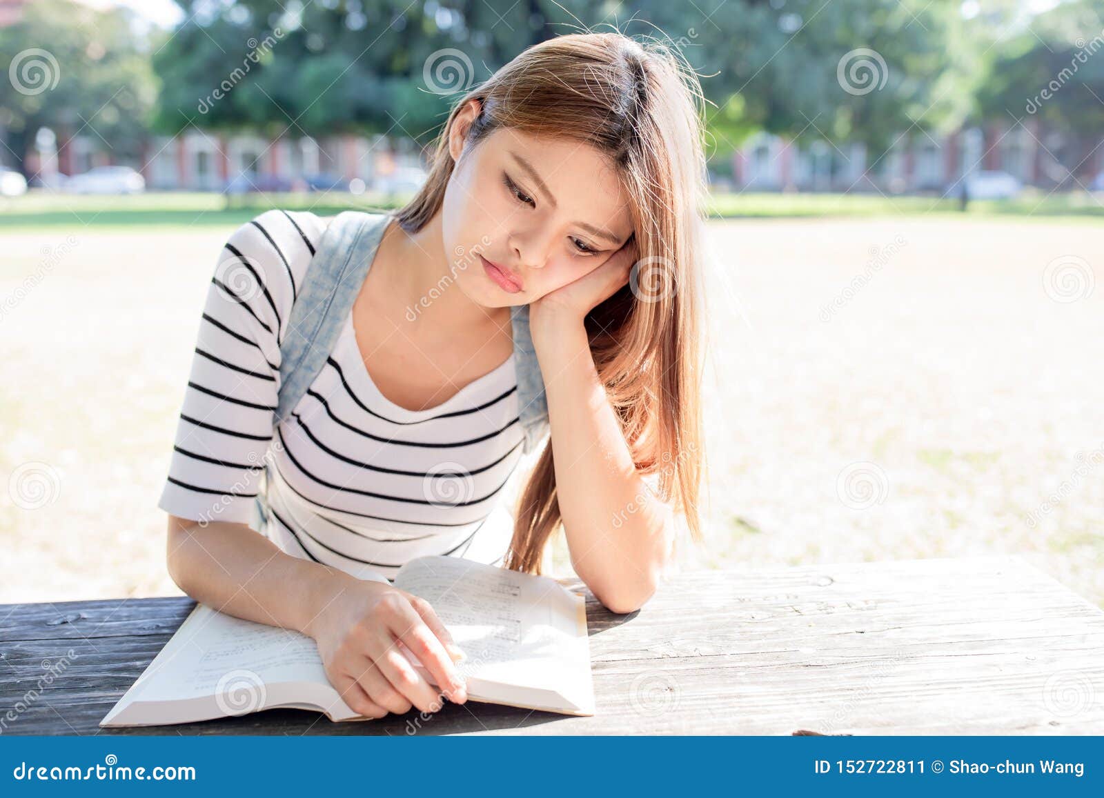 Asian student study hard stock image. Image of read - 152722811