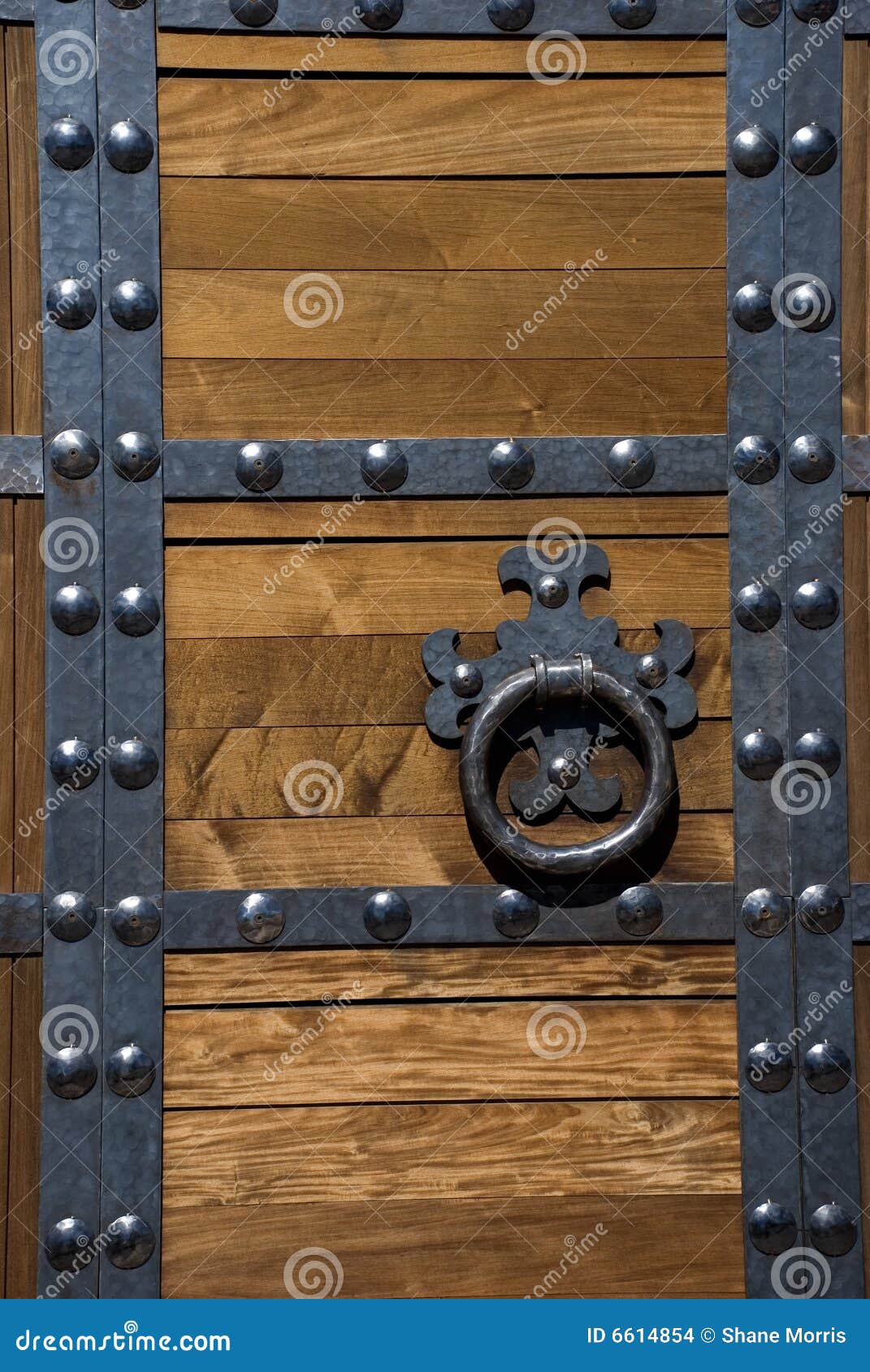 Asian Style Fortress Door with Rivets Stock Photo - Image of fortress ...