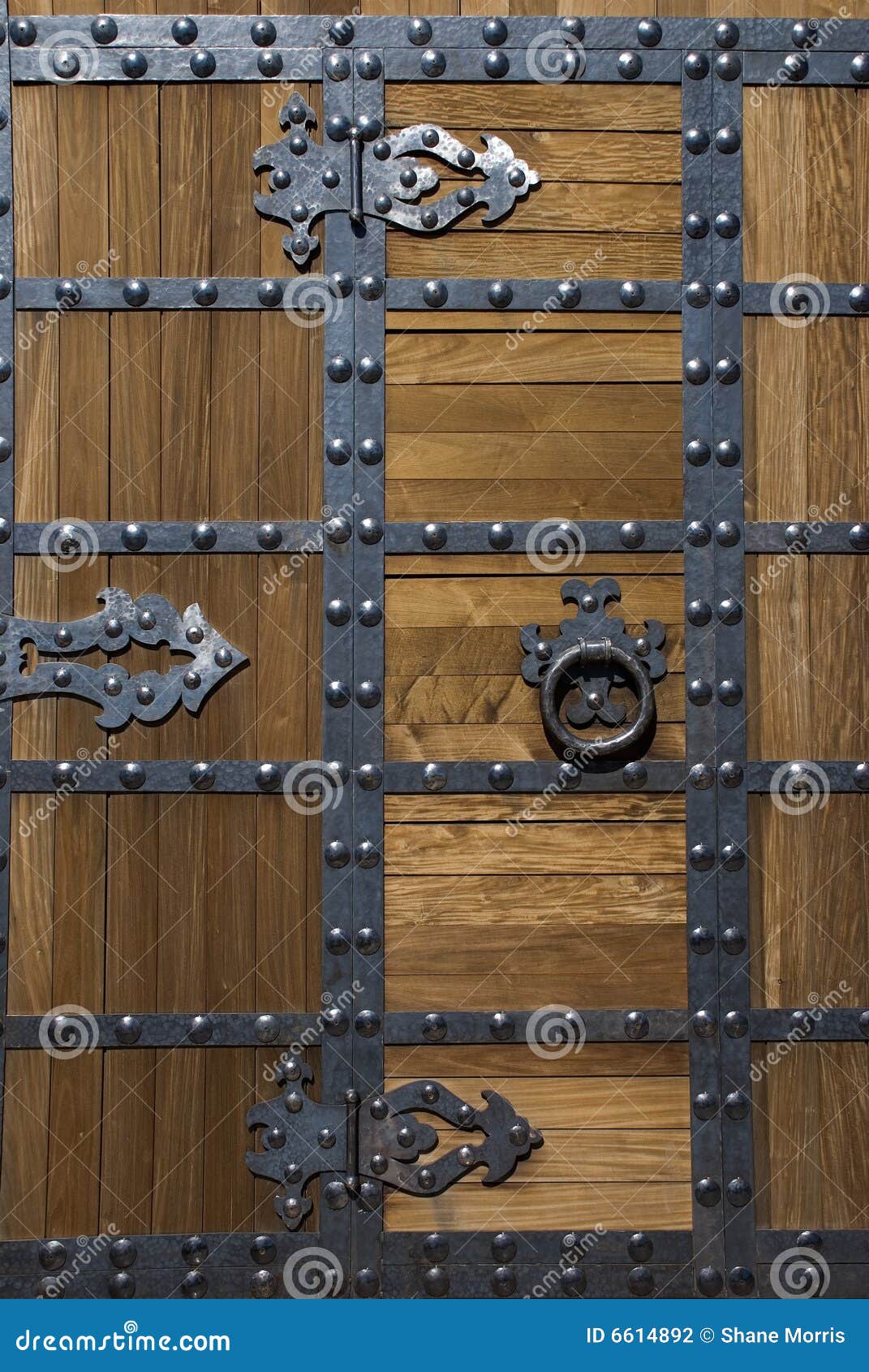 Asian Style Fortress Door with Rivets Stock Photo - Image of metal ...