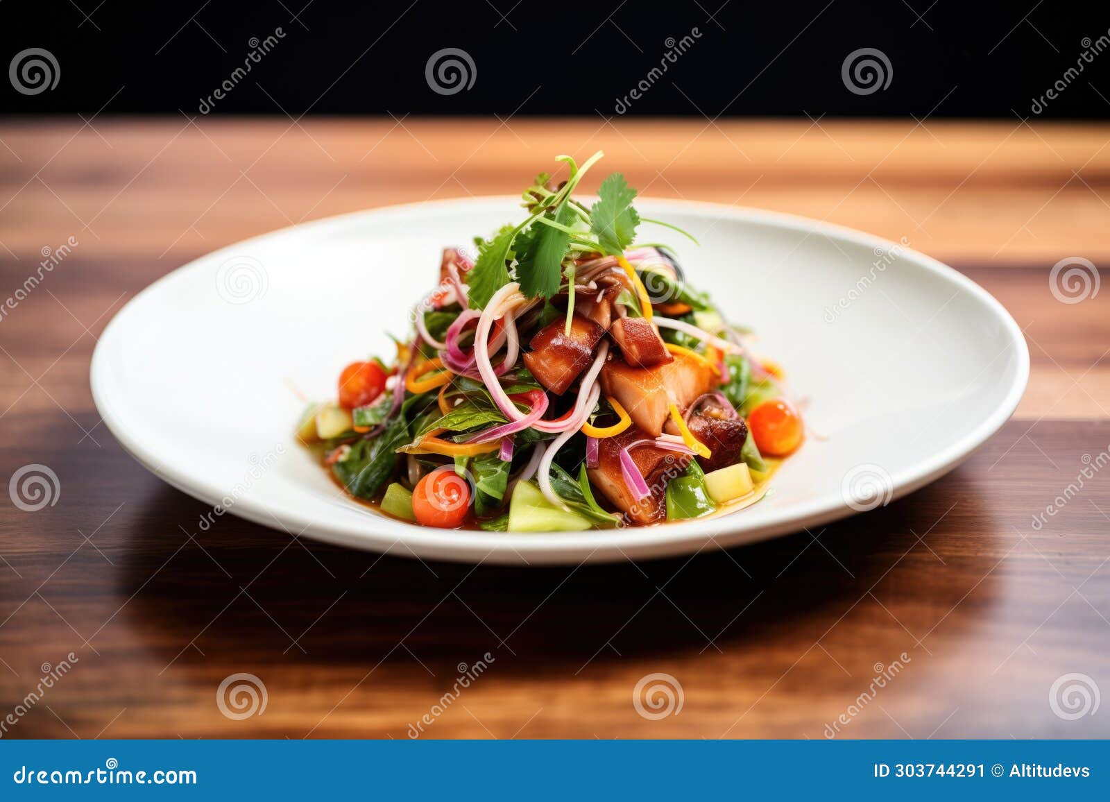 Asian-style Octopus Salad with Ginger and Noodles Stock Image - Image ...