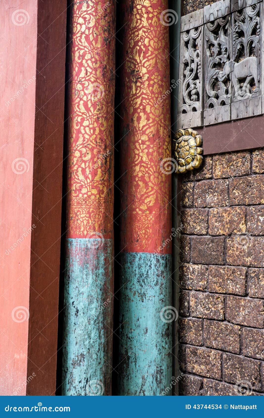 Asian style pillar stock photo. Image of paint, pavilion - 43744534