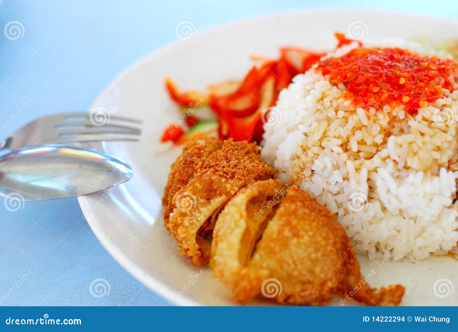 Asian Style Vegetarian Chicken Rice Stock Photo - Image of delicious ...