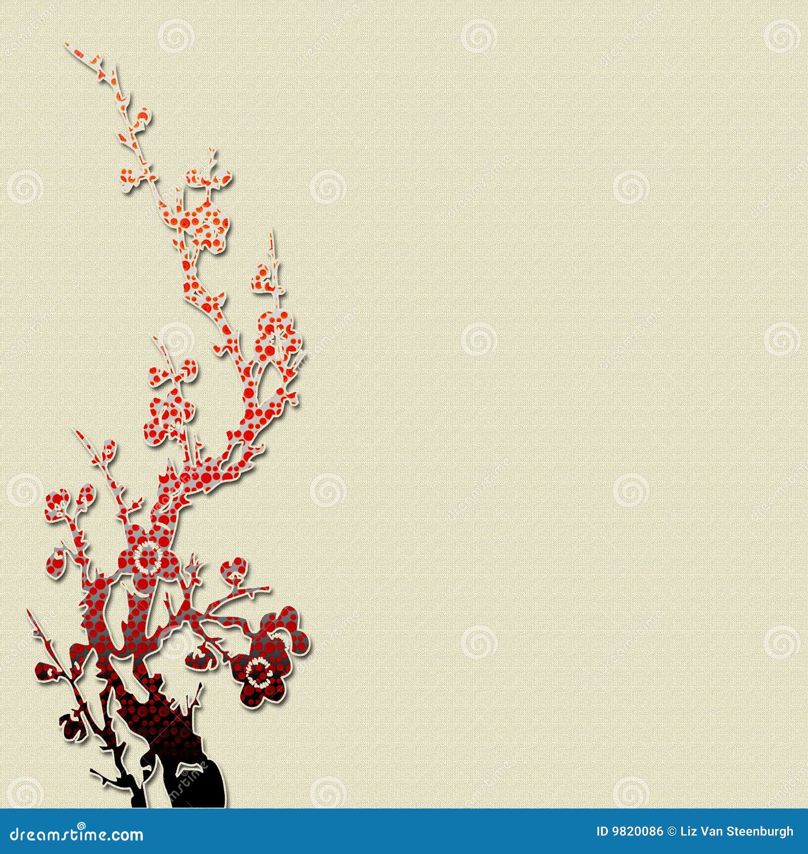 Asian Styled Paper stock illustration. Illustration of flowers - 9820086