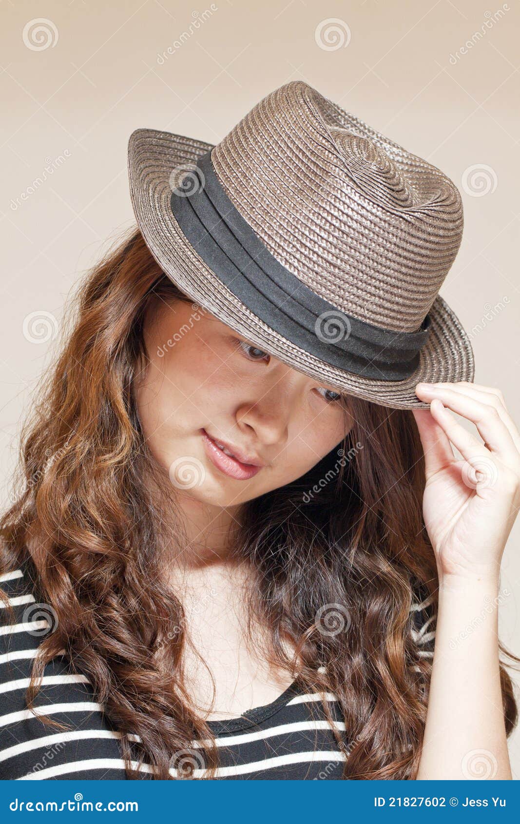 Asian Stylish Woman Wearing Hat Stock Photo - Image of hongkong ...