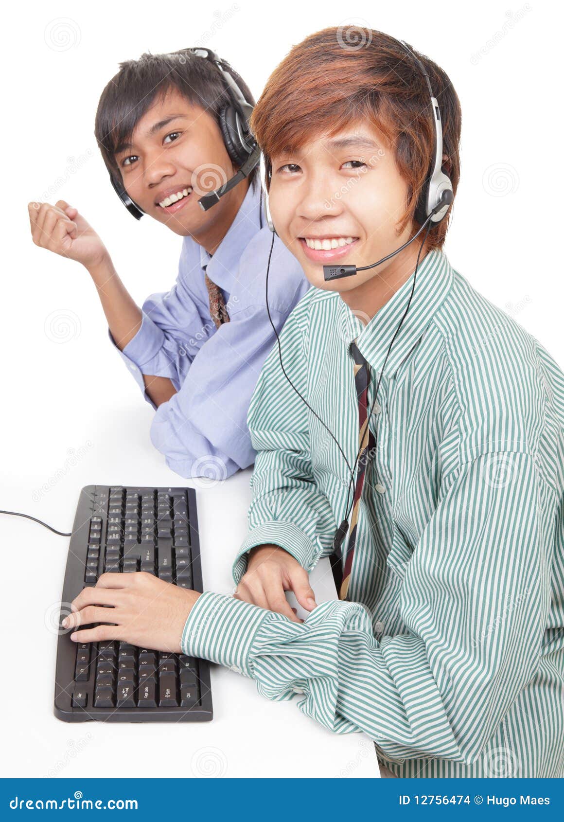 Asian Man It Support Working On Computer Laptop To Remote Desktop With ...