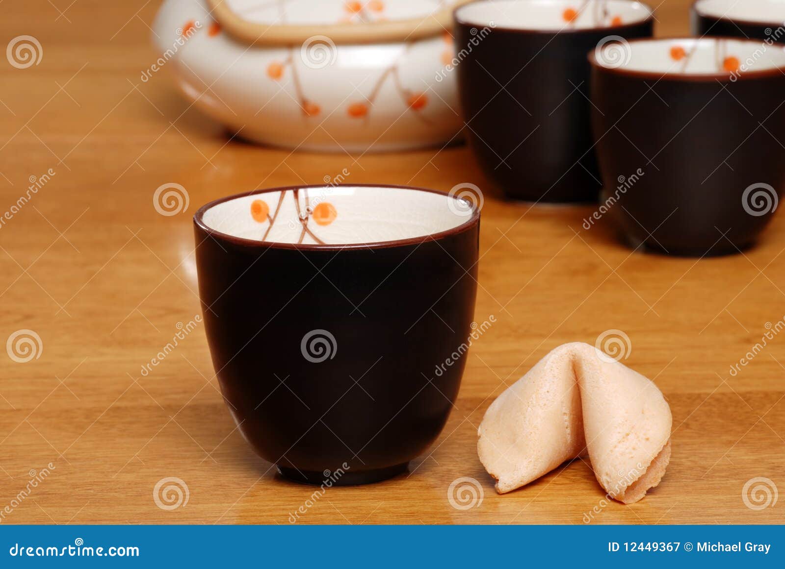 Asian Tea with Fortune Cookie Stock Image - Image of fortune ...