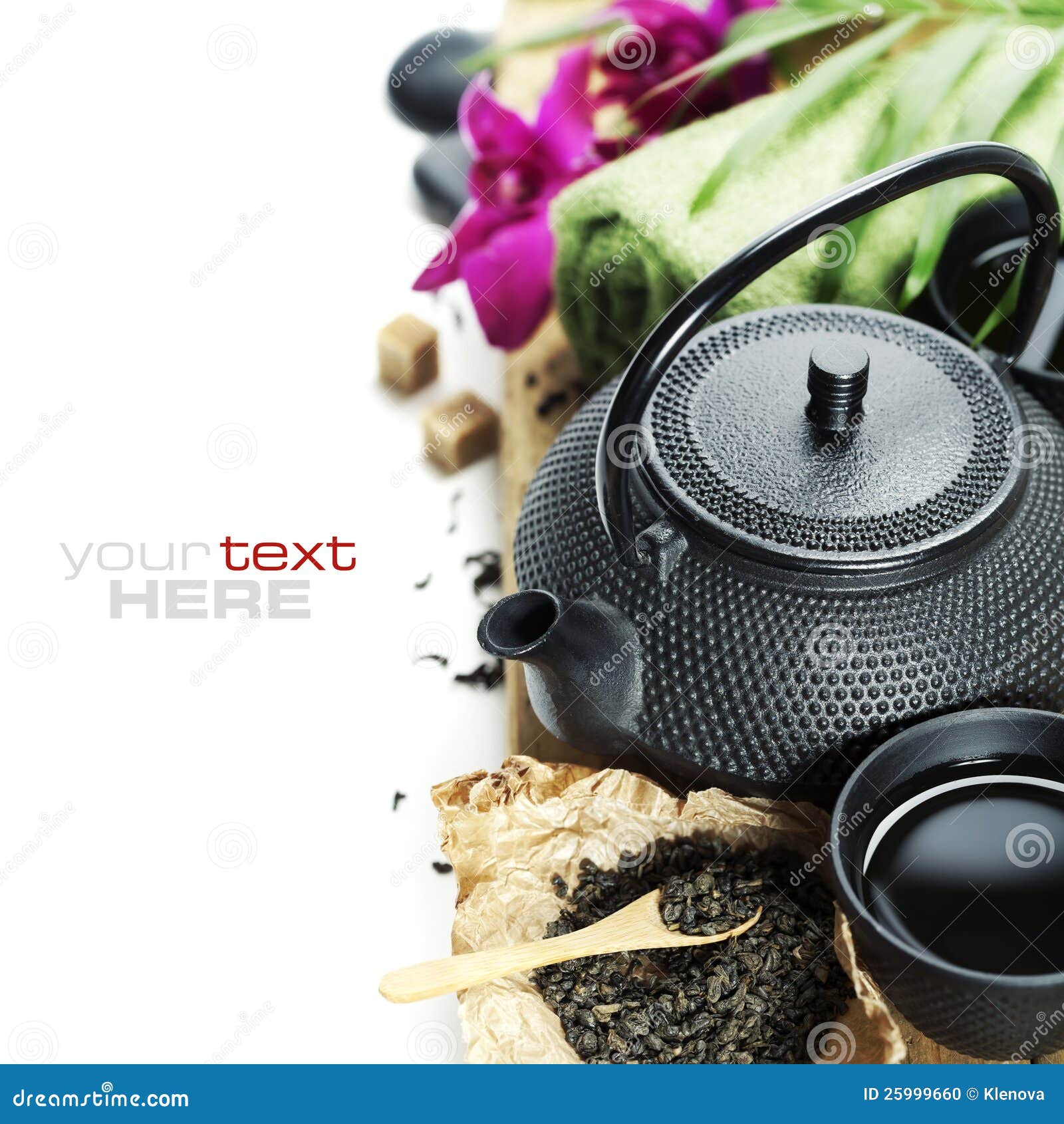 Asian Tea Set and Spa Settings Stock Photo - Image of insert, natural ...