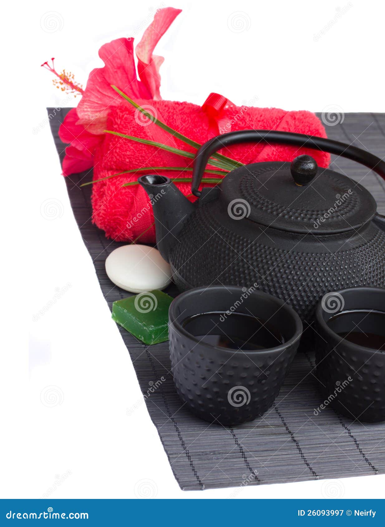 Asian tea and spa set stock image. Image of space, healthy - 26093997