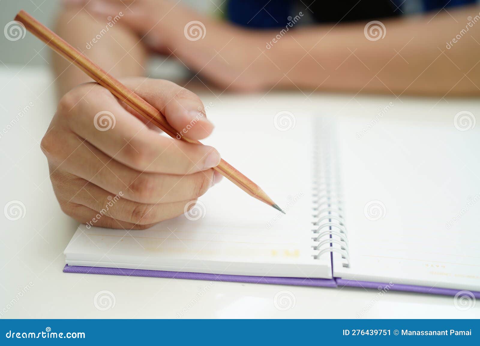 Asian Teenage Student Write Homework, Study Lesson for Exam Online ...