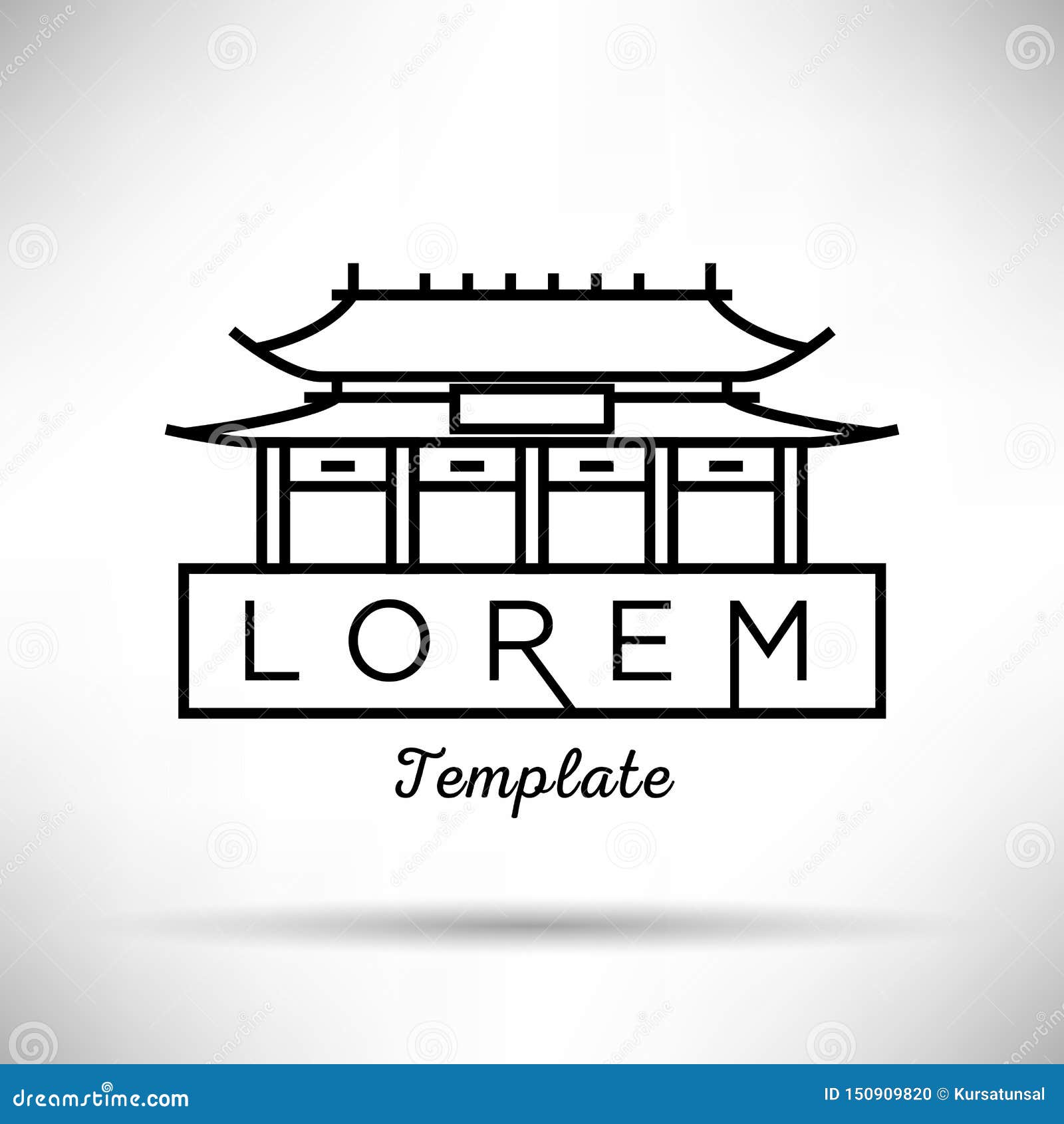 Asian Temple Minimal Sign Vector Design Stock Vector - Illustration of ...