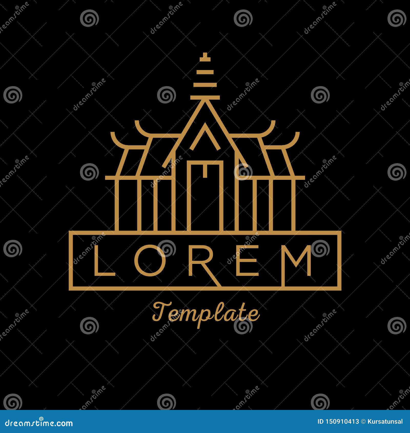 Asian Temple Minimal Sign Vector Design Stock Vector - Illustration of ...