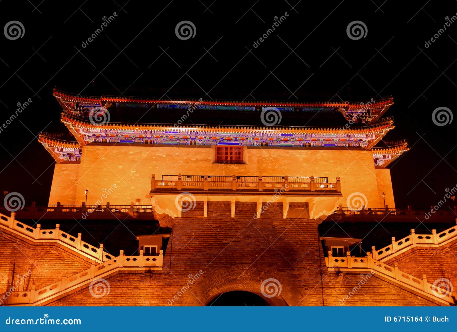 Asian temple at night stock photo. Image of lighted, architectural ...