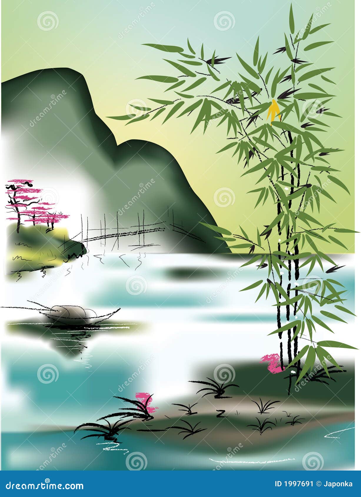 Asian theme stock illustration. Illustration of restful - 1997691