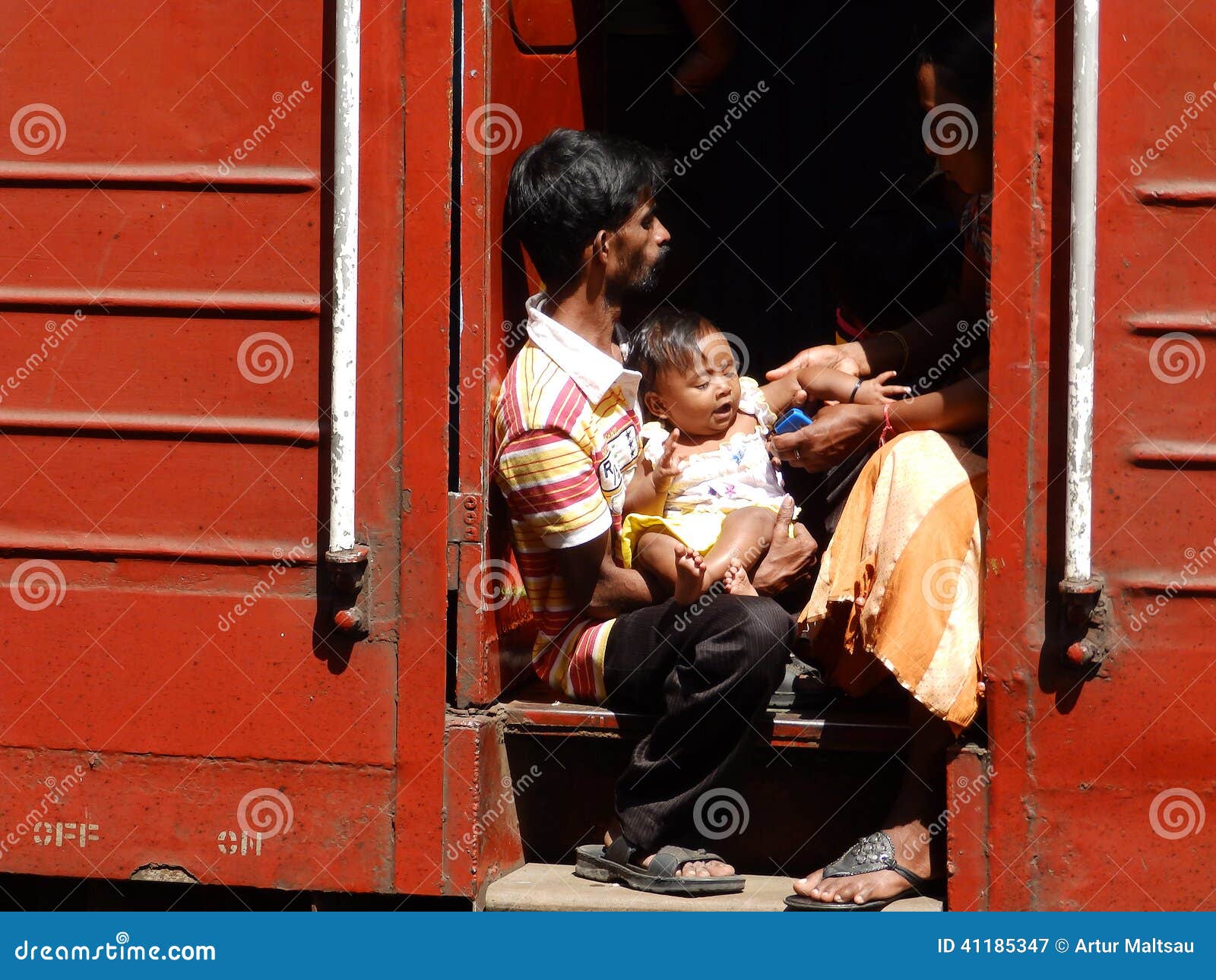 Asian Third-class Passengers in the Red Train. Sri Editorial ...
